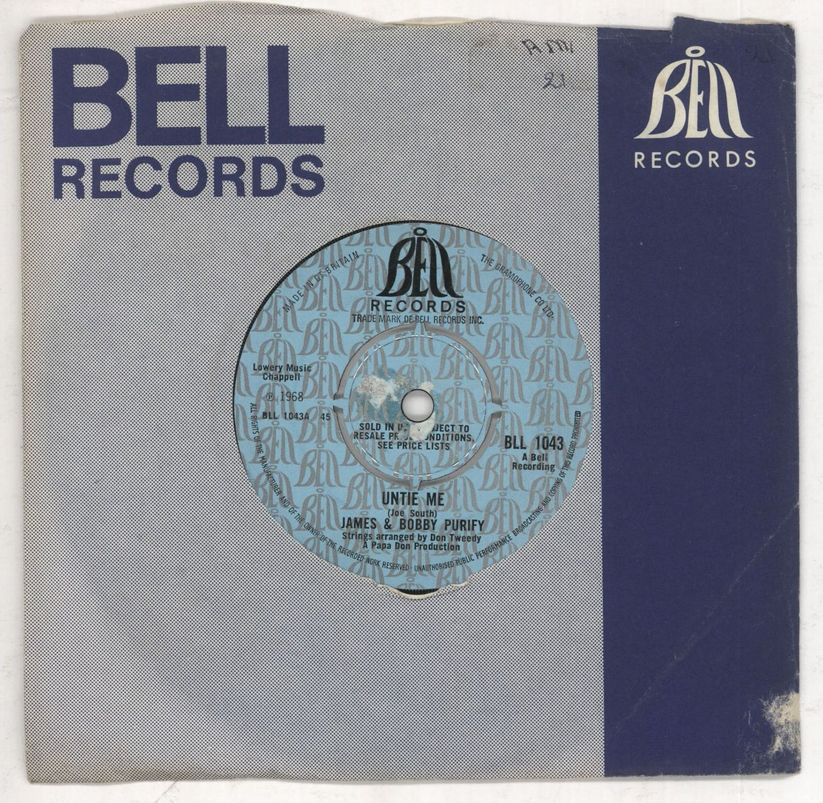 James And Bobby Purify Untie Me UK 7" vinyl — RareVinyl.com