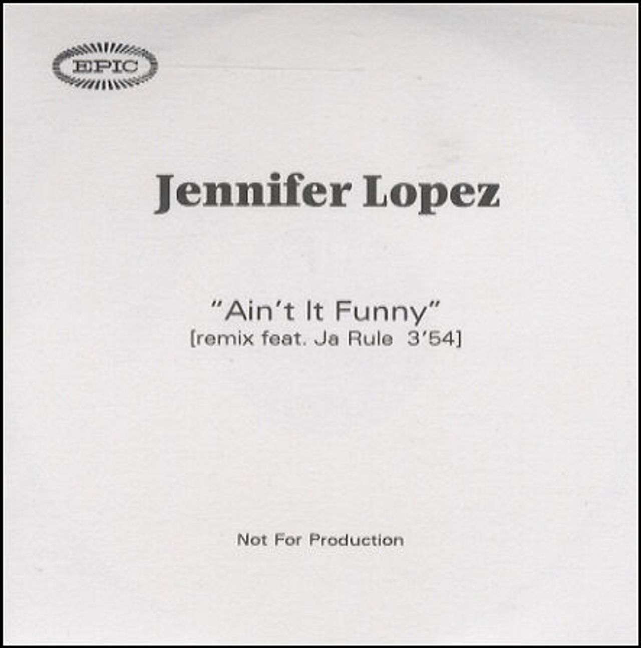 Jennifer Lopez Ain't It Funny UK Promo CD-R acetate — RareVinyl.com