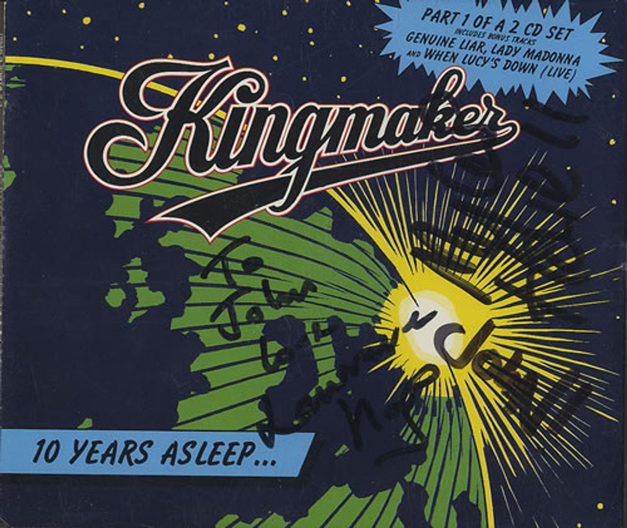 Kingmaker 10 Years Asleep - Part 1 & 2 - Autographed UK CD single — RareVinyl.com