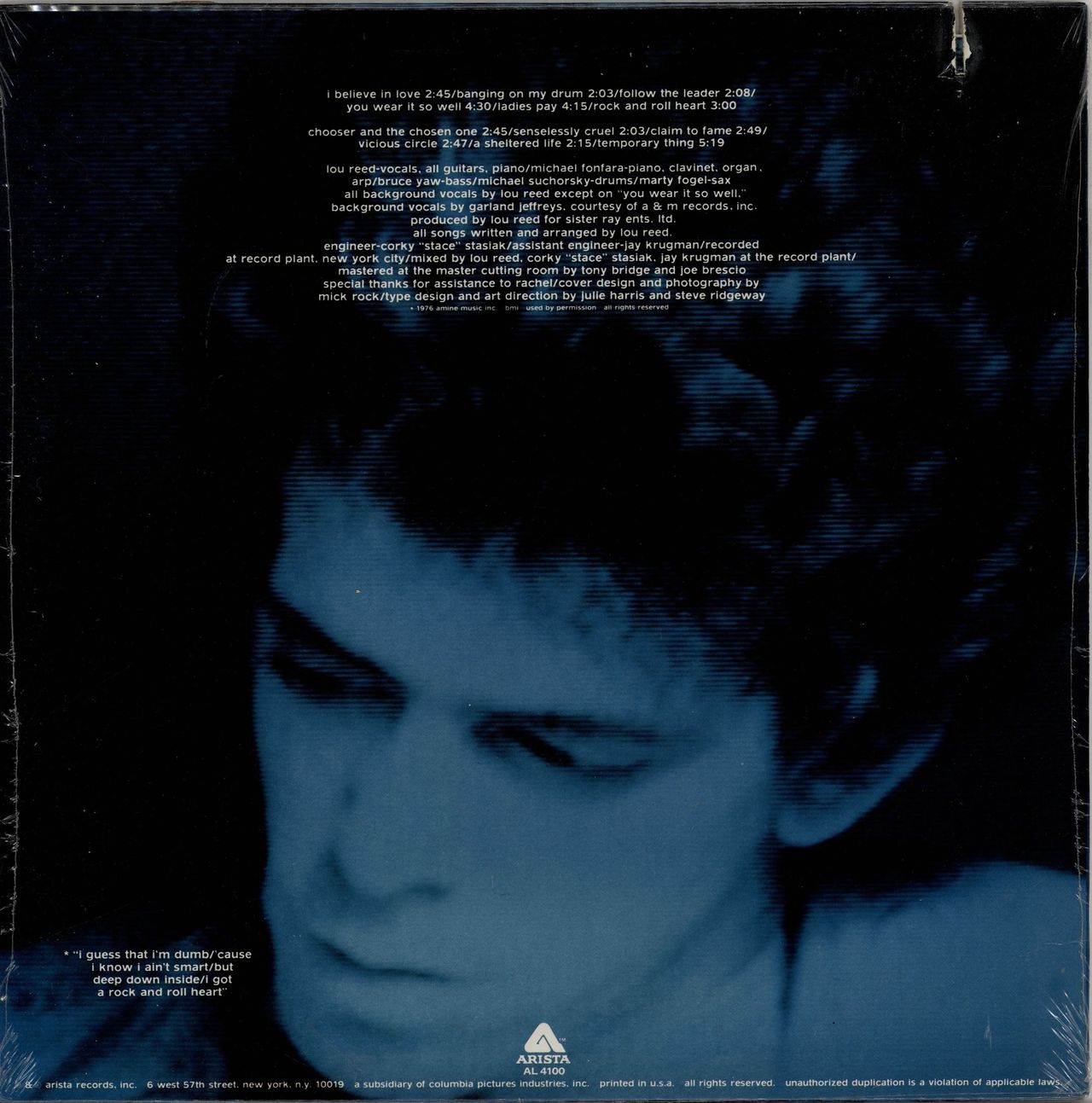 Lou Reed Rock And Roll Heart - Hype-stickered shrink US Vinyl LP — RareVinyl.com