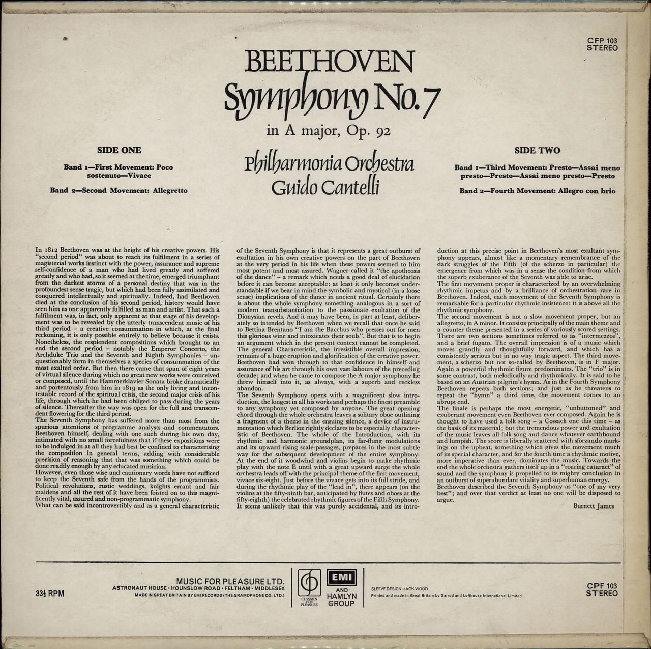Ludwig Van Beethoven Symphony No. 7 UK Vinyl LP — RareVinyl.com