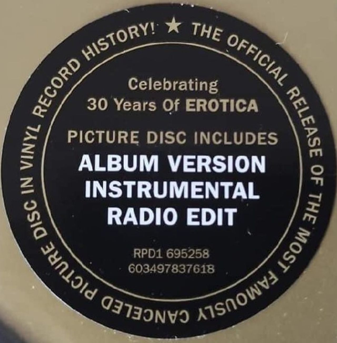 Madonna Erotica - 30th Anniversary Edition UK 12" picture disc — RareVinyl.com