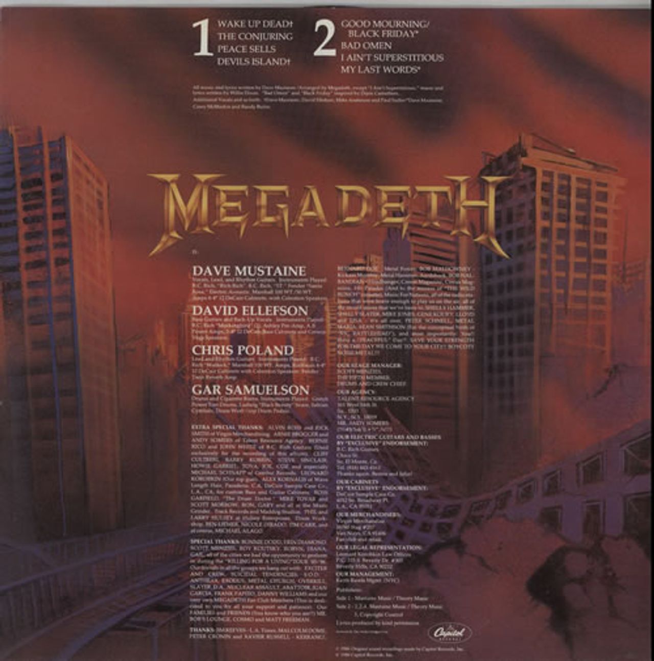 Megadeth Peace Sells...But Who's Buying + Back Insert UK Picture disc ...