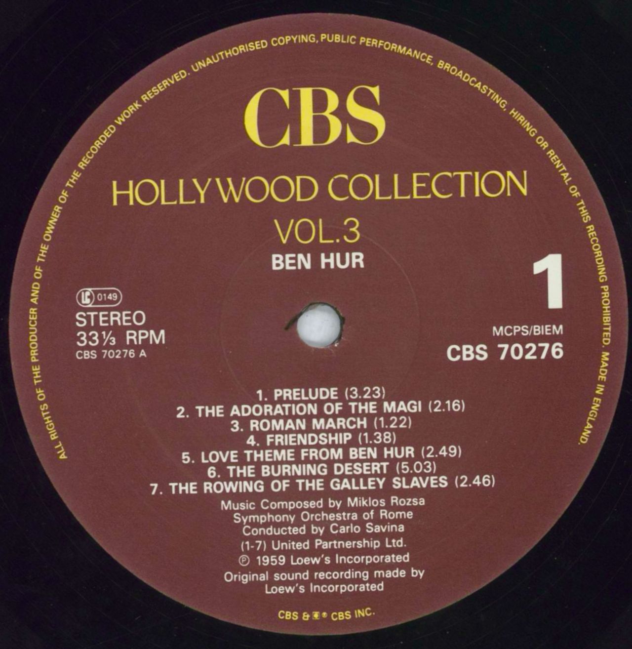 Miklos Rozsa Ben-Hur UK Vinyl LP — RareVinyl.com