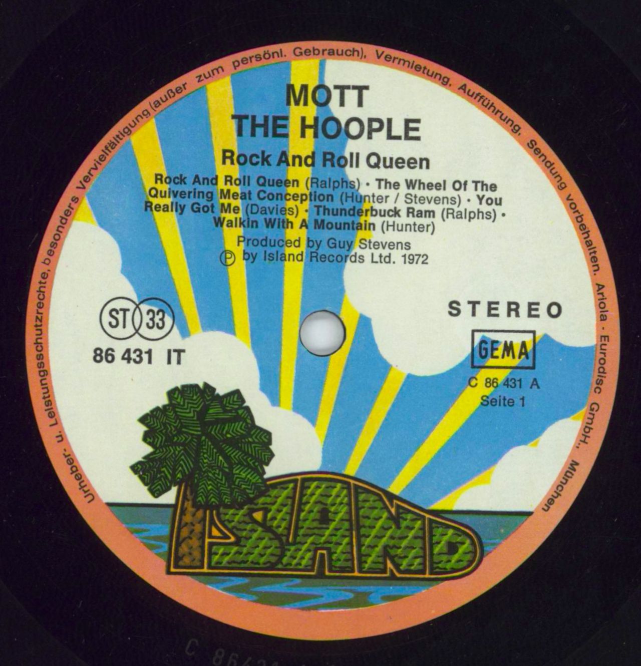Mott The Hoople Rock And Roll Queen German Vinyl LP — RareVinyl.com
