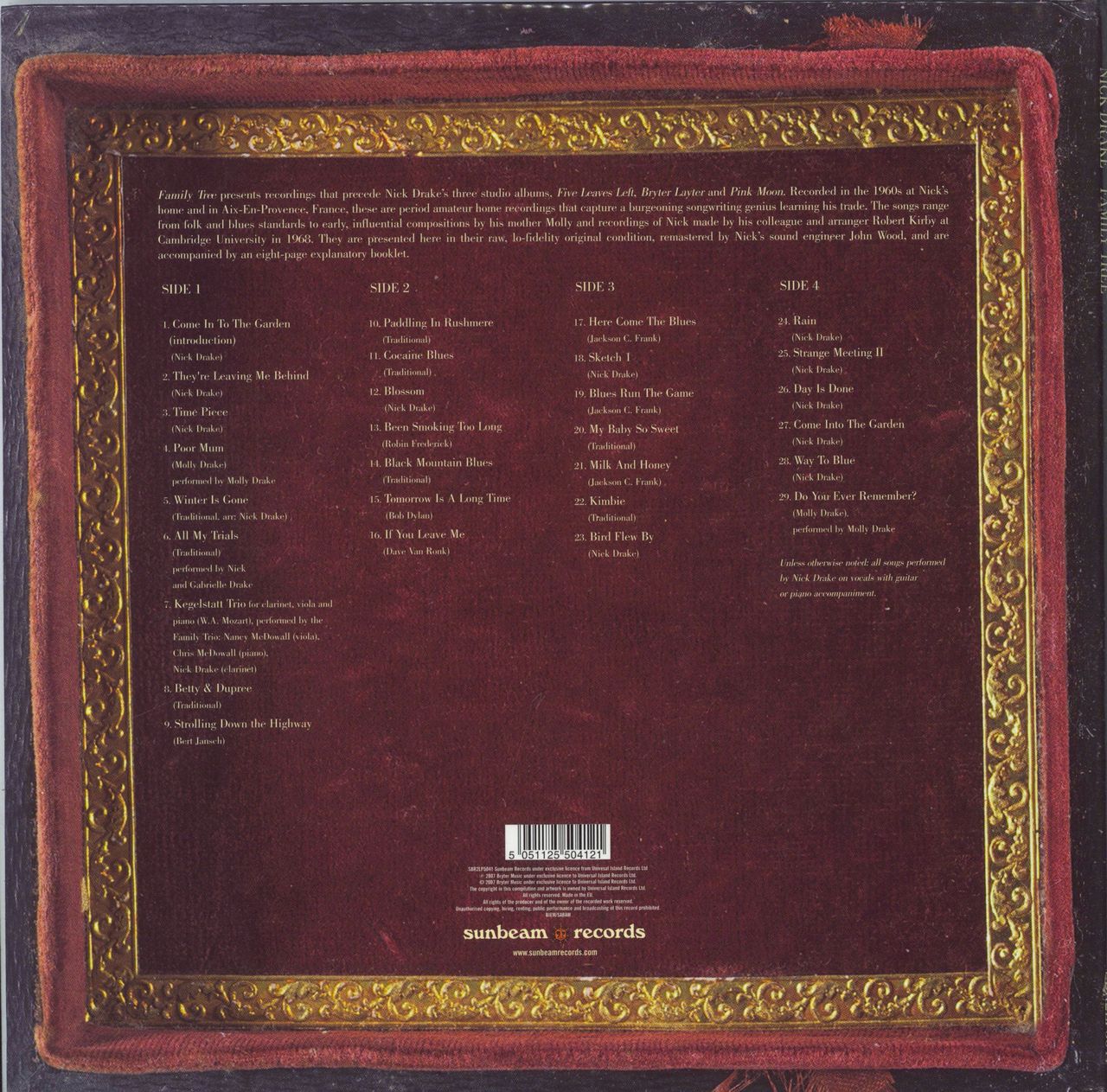 Nick Drake Family Tree - 180gm UK 2-LP vinyl set — RareVinyl.com