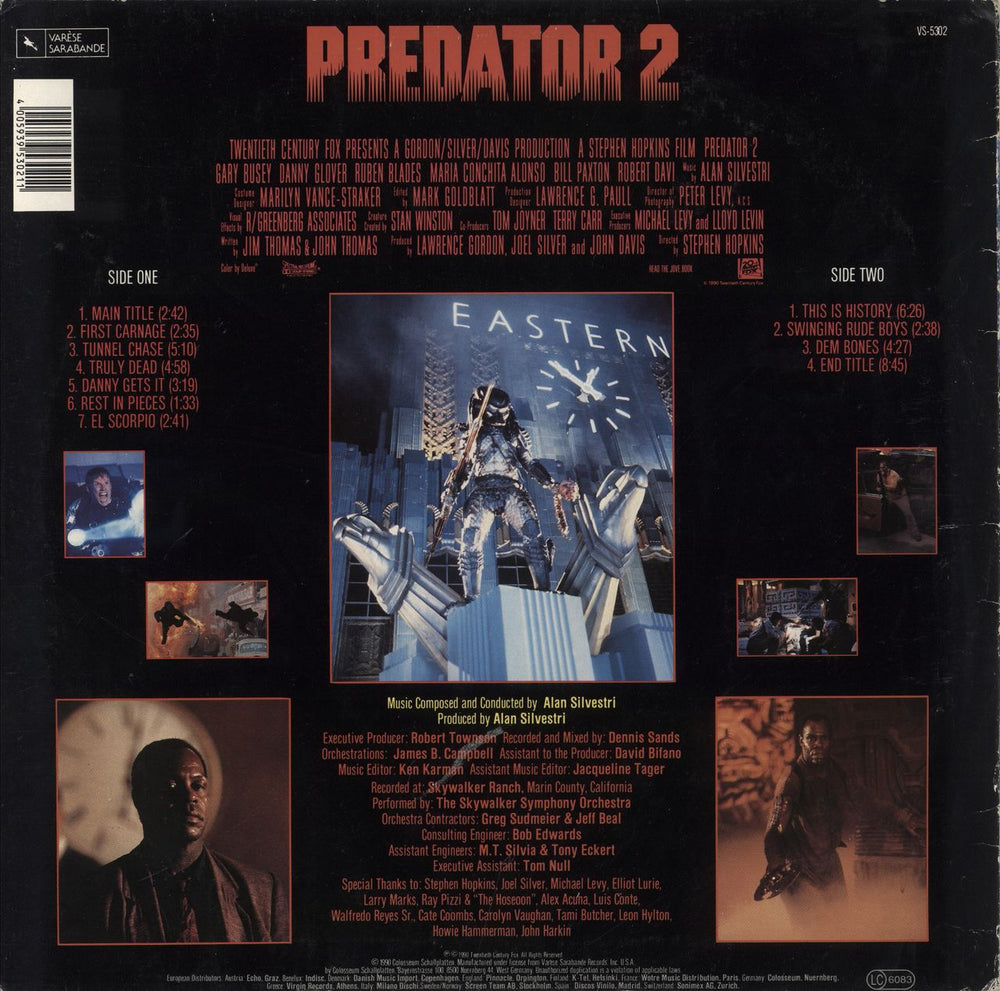 Original Soundtrack Predator 2 - VG German Vinyl LP — RareVinyl.com