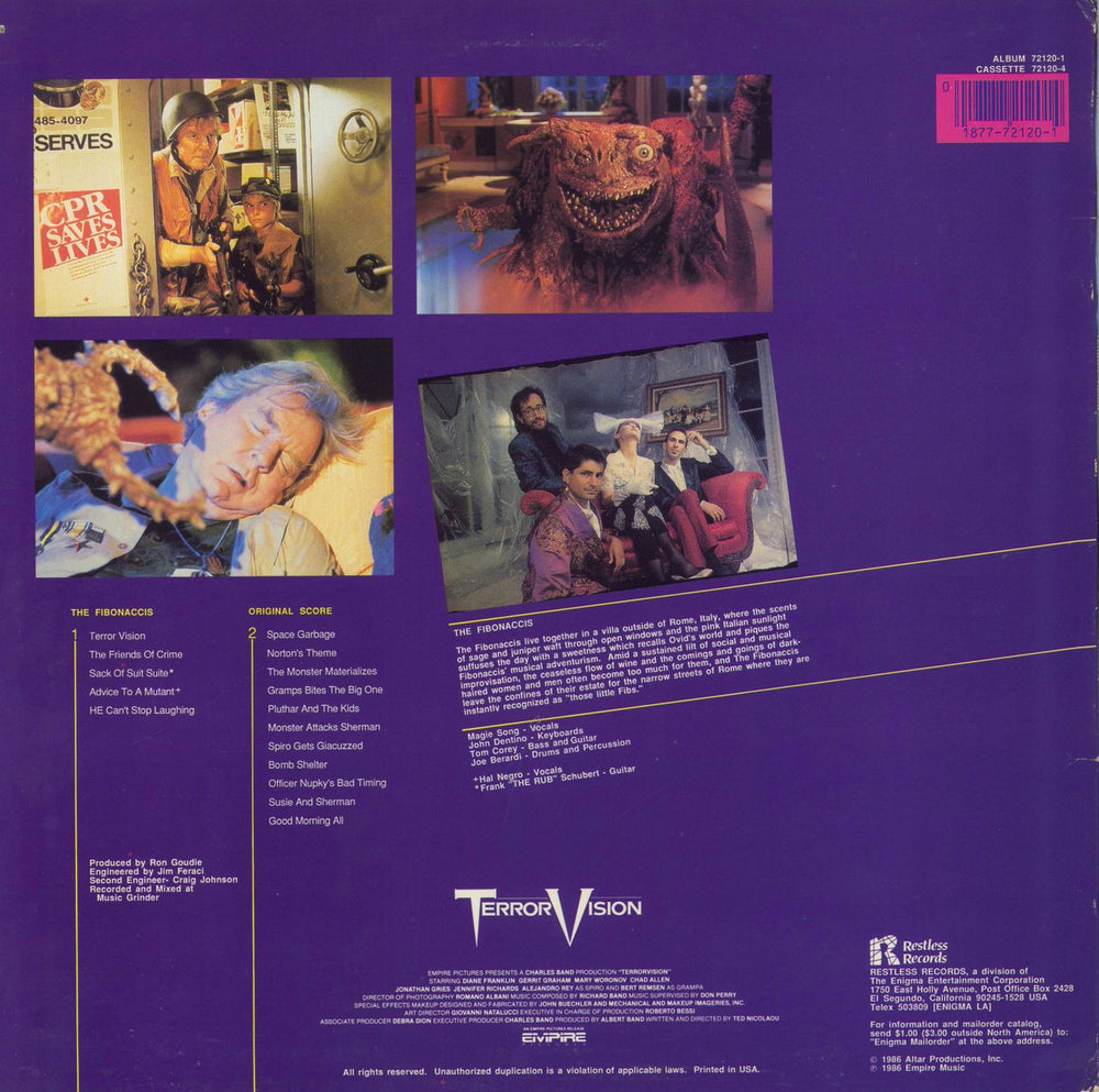 Original Soundtrack Terror Vision US Vinyl LP — RareVinyl.com