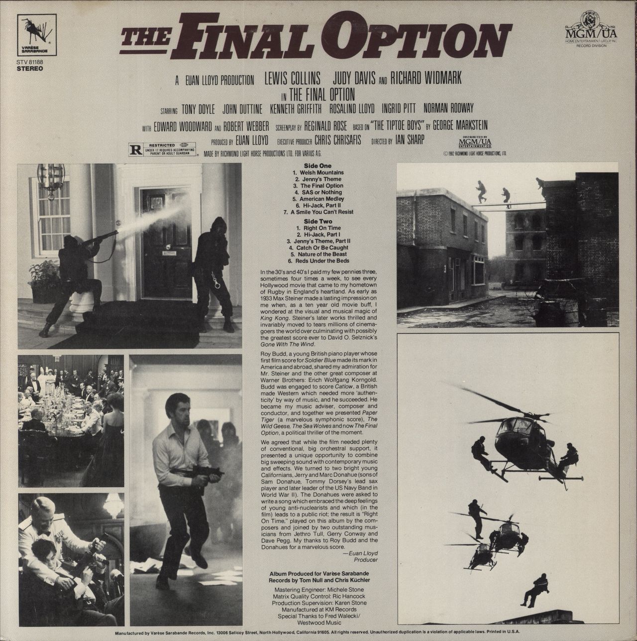 Original Soundtrack The Final Option US Vinyl LP — RareVinyl.com