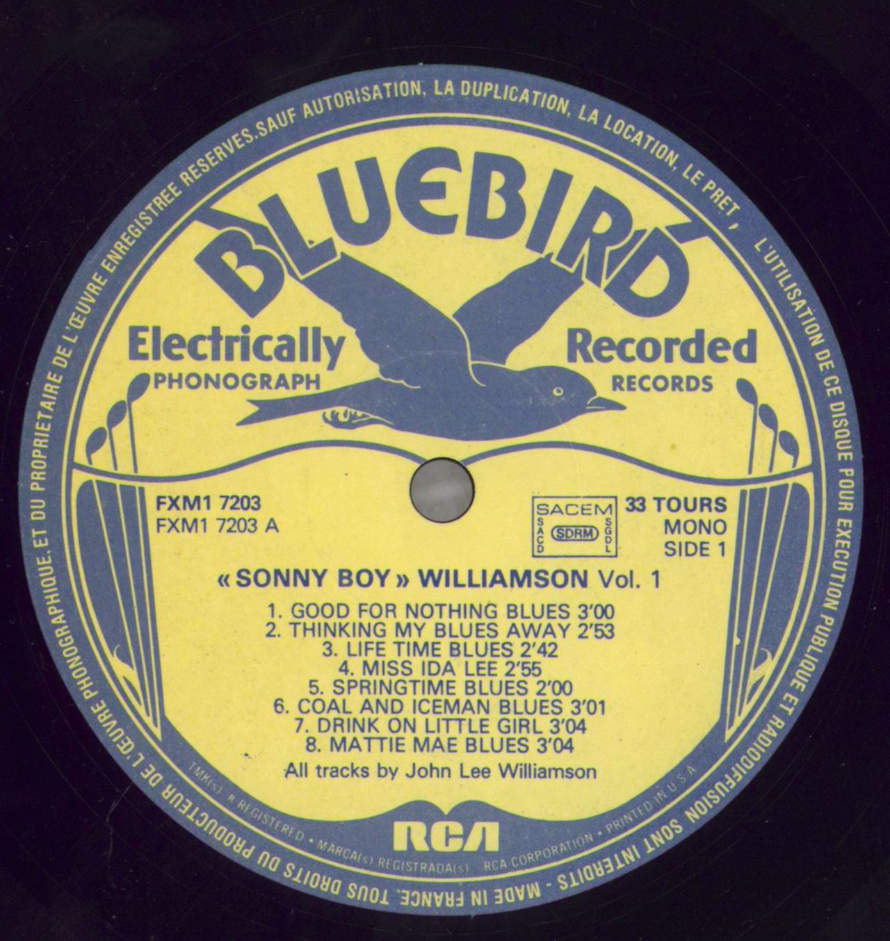 Sonny Boy Williamson Sonny Boy Williamson - Vol 1 French Vinyl LP — RareVinyl.com