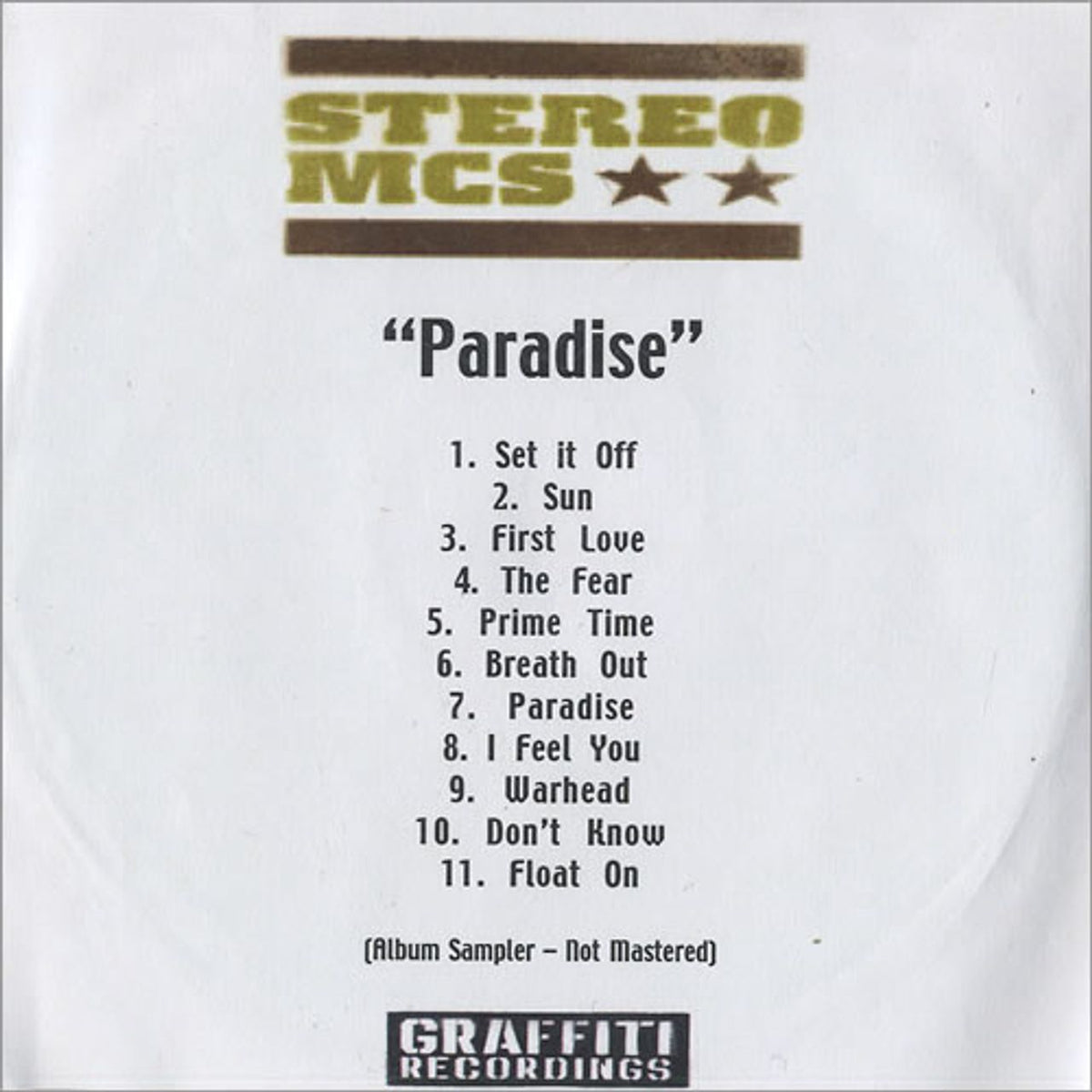 Stereo MCs Paradise - Unmastered UK Promo CD-R acetate — RareVinyl.com