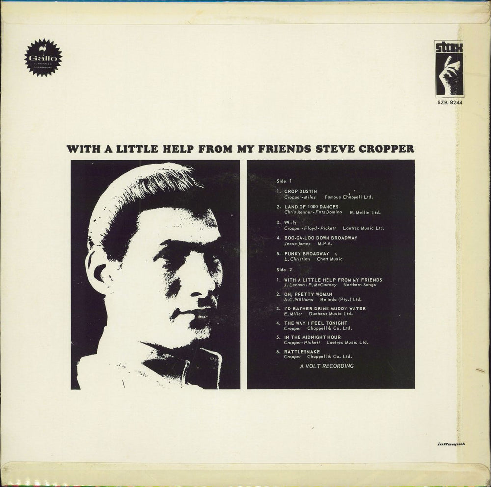Steve Cropper With A Little Help From My Friends South African Vinyl L — RareVinyl.com