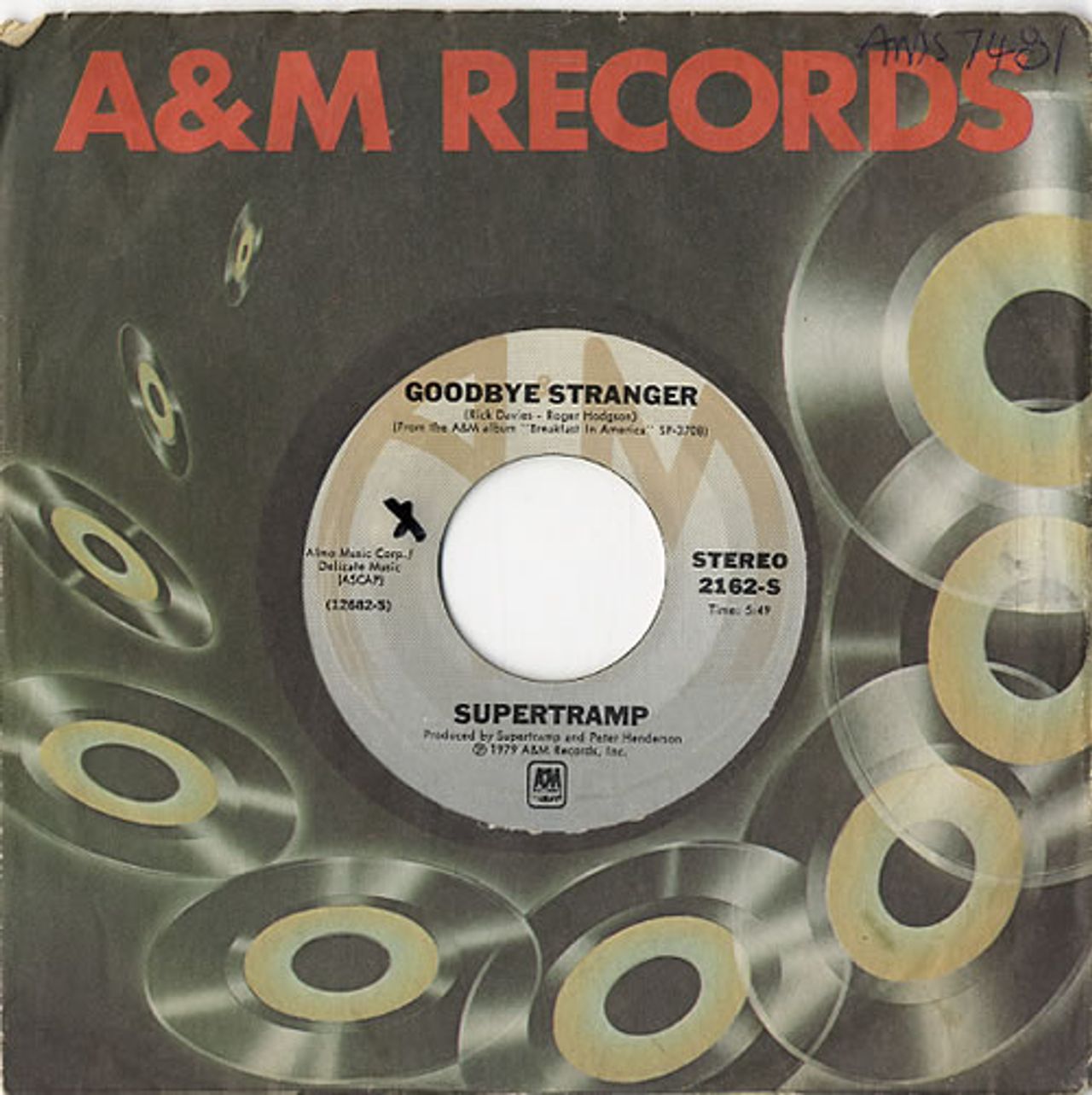 Supertramp Goodbye Stranger US 7" vinyl — RareVinyl.com