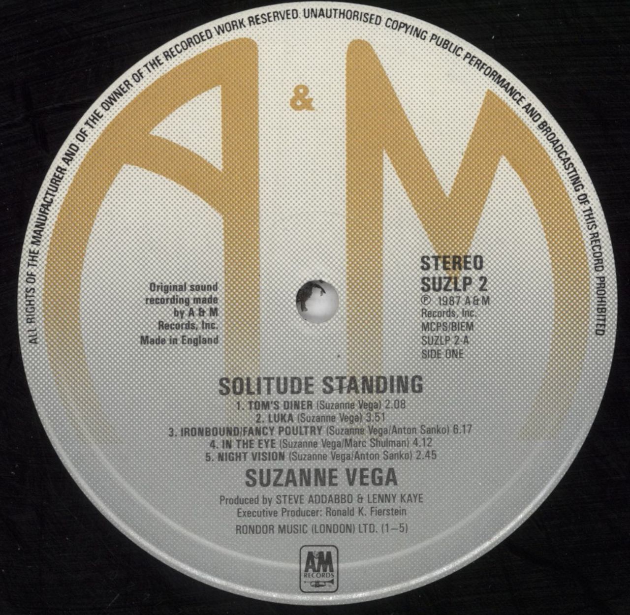 Suzanne Vega Solitude Standing - shrink + insert UK Vinyl LP — RareVinyl.com