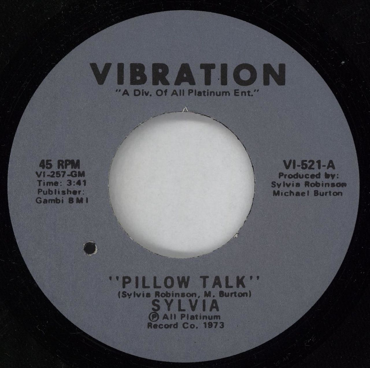 Sylvia Robinson Pillow Talk US 7" vinyl — RareVinyl.com