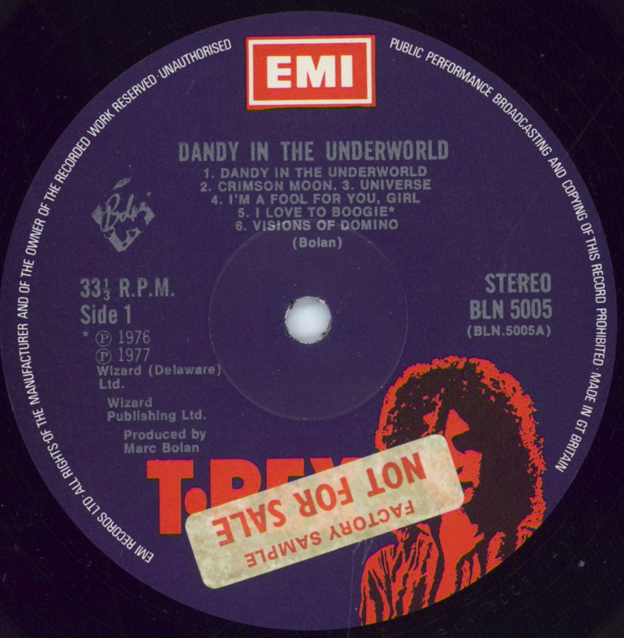 T-Rex / Tyrannosaurus Rex Dandy In The Underworld - EX -factory sample — RareVinyl.com