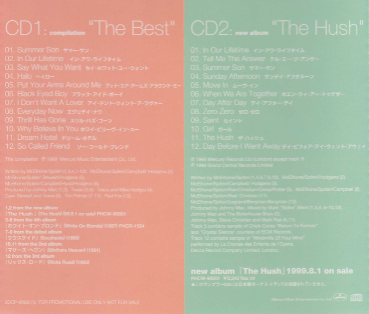 Texas New Album Sampler Japanese Promo 2-CD album set — RareVinyl.com