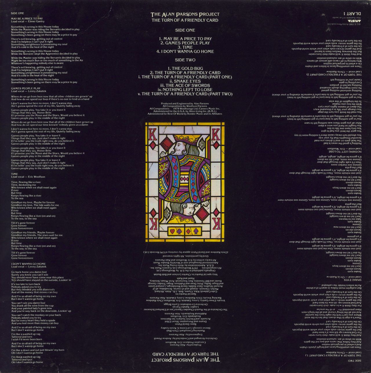 The Alan Parsons Project The Turn Of A Friendly Card - Half Speed Mast — RareVinyl.com