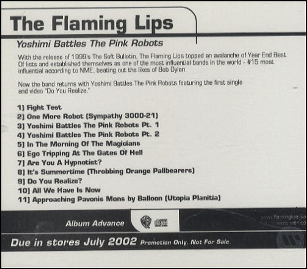 The Flaming Lips Yoshimi Battles The Pink Robots US Promo CD album — RareVinyl.com