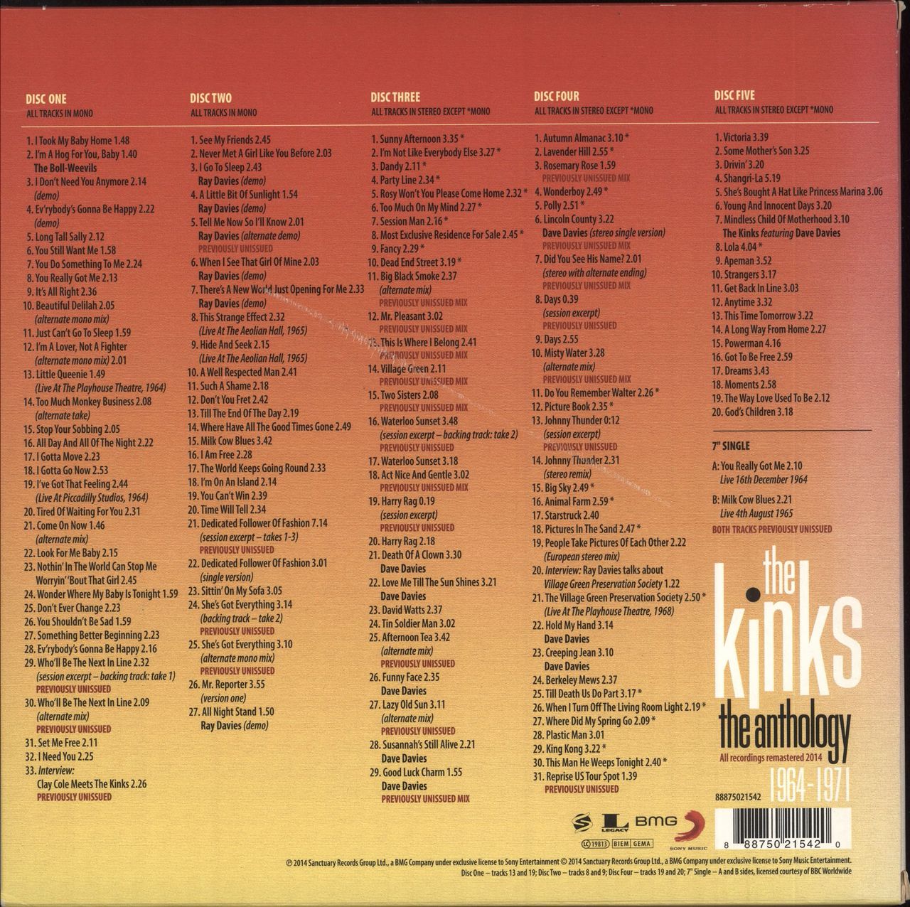 The Kinks The Anthology 1964-1971 UK Cd album box set — RareVinyl.com