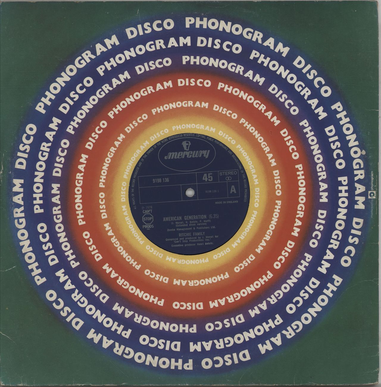 The Ritchie Family American Generation UK 12" vinyl — RareVinyl.com