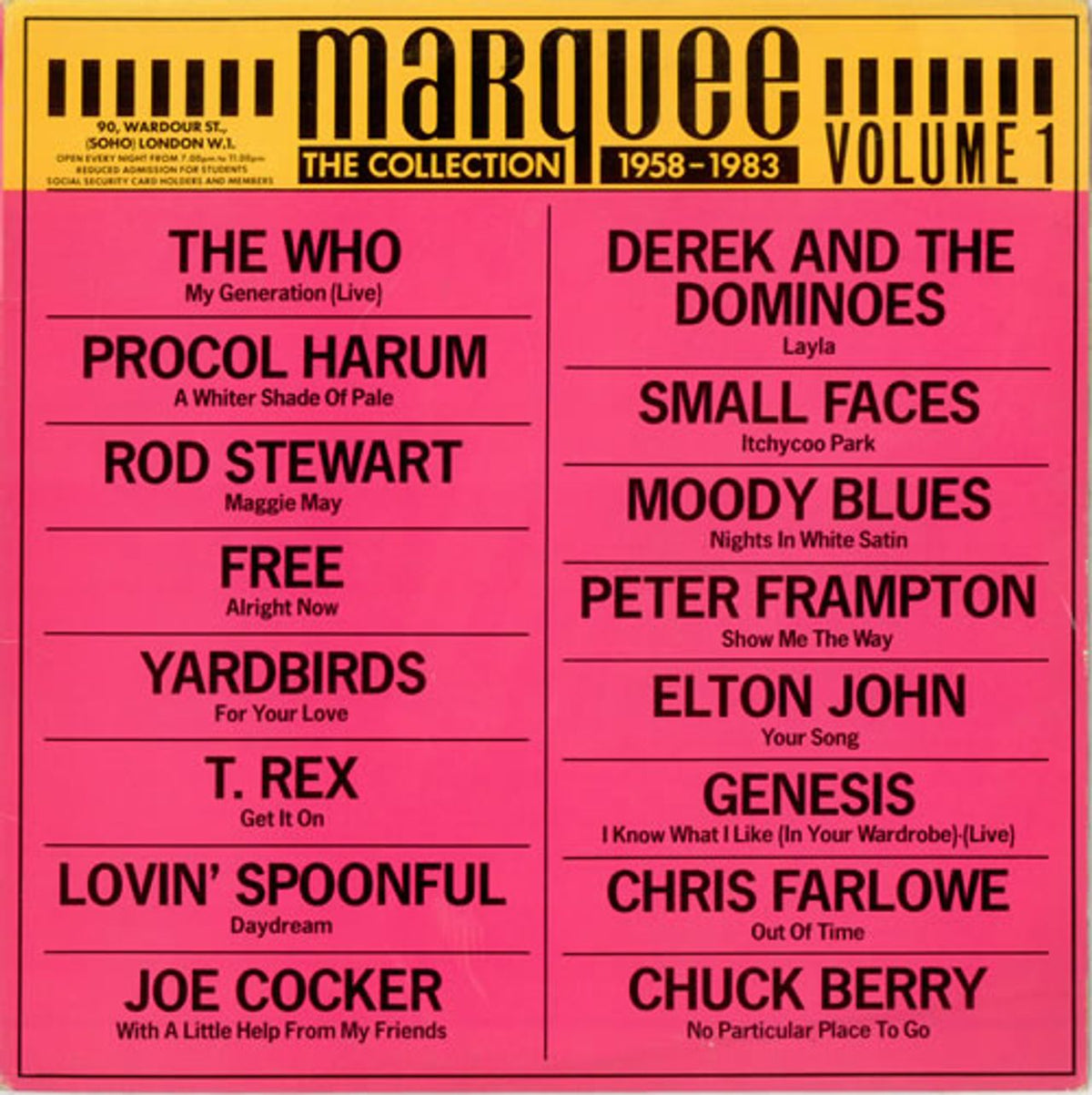 Various-60s & 70s The Marquee Collection (1958-1983) - Volume 1 UK Vin ...