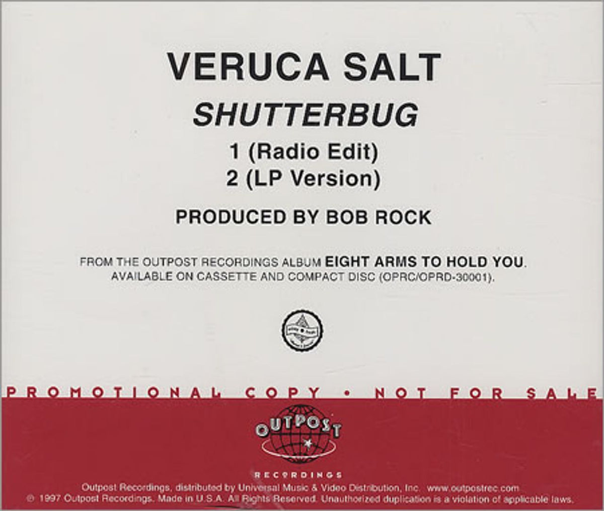 Veruca Salt Shutterbug US Promo CD single — RareVinyl.com