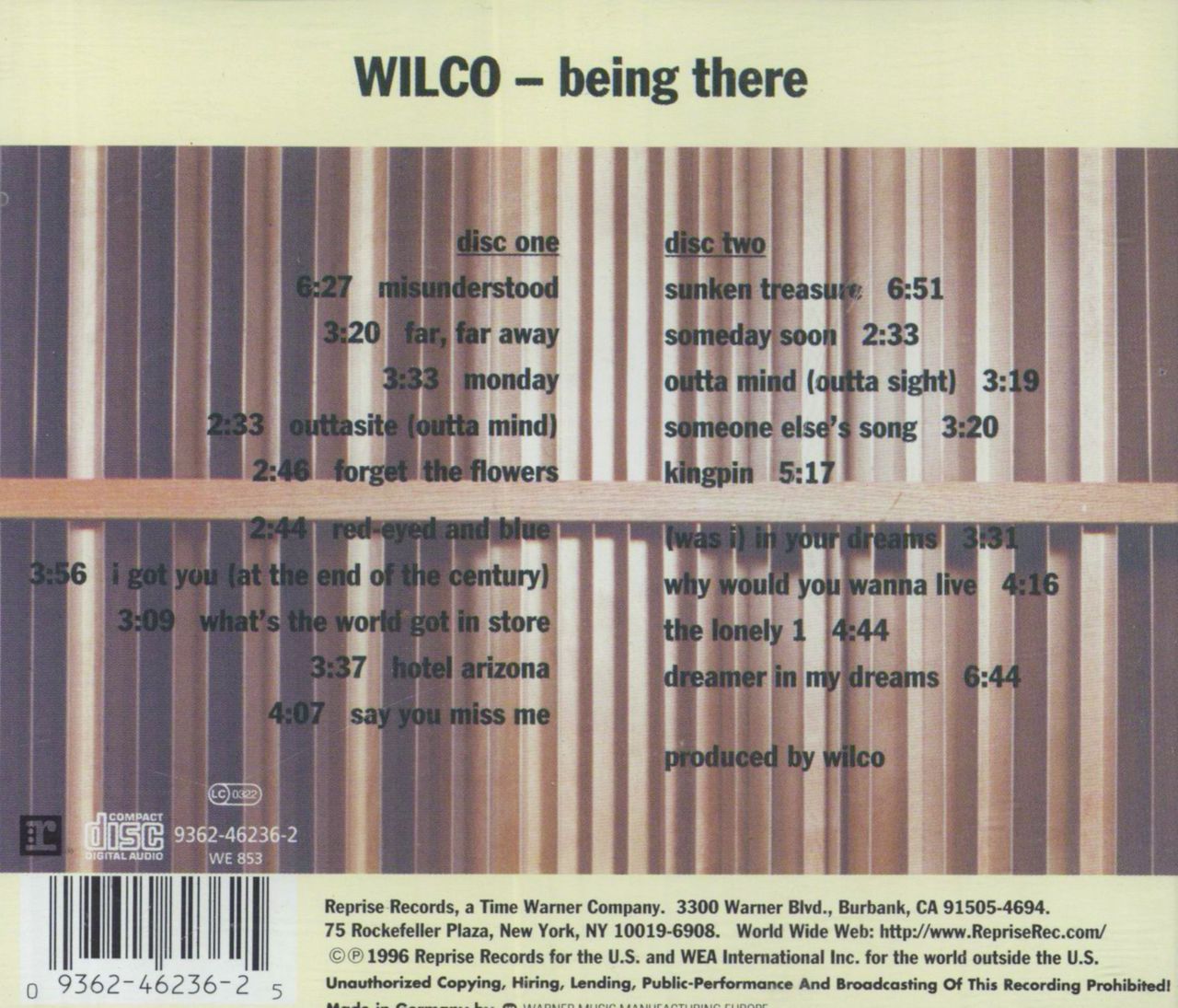 Wilco Being There UK 2-CD album set — RareVinyl.com