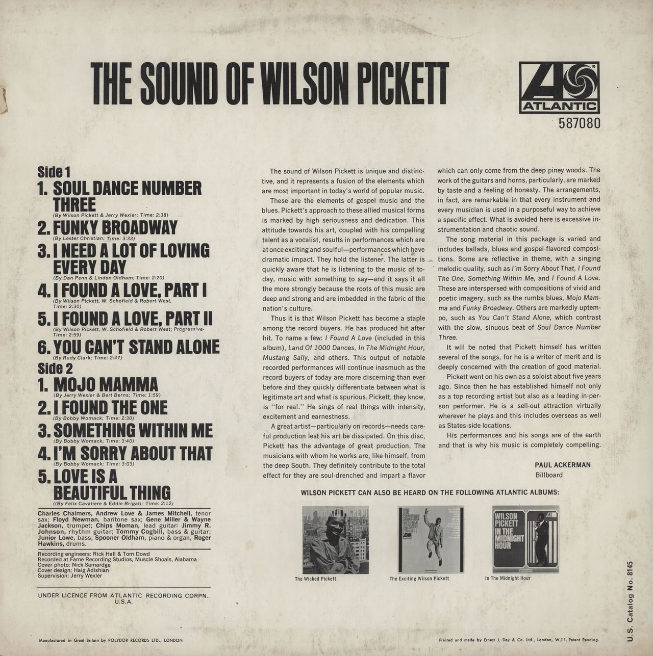 Wilson Pickett The Sound Of Wilson Pickett UK Vinyl LP — RareVinyl.com