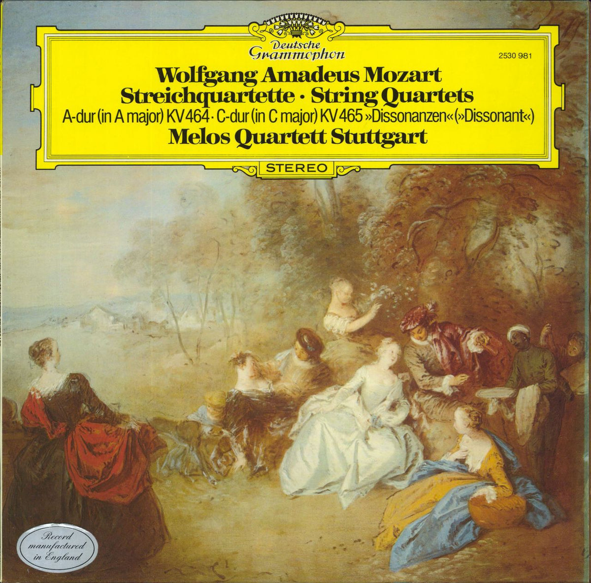 Wolfgang Amadeus Mozart Streichquartette UK Vinyl LP — RareVinyl.com
